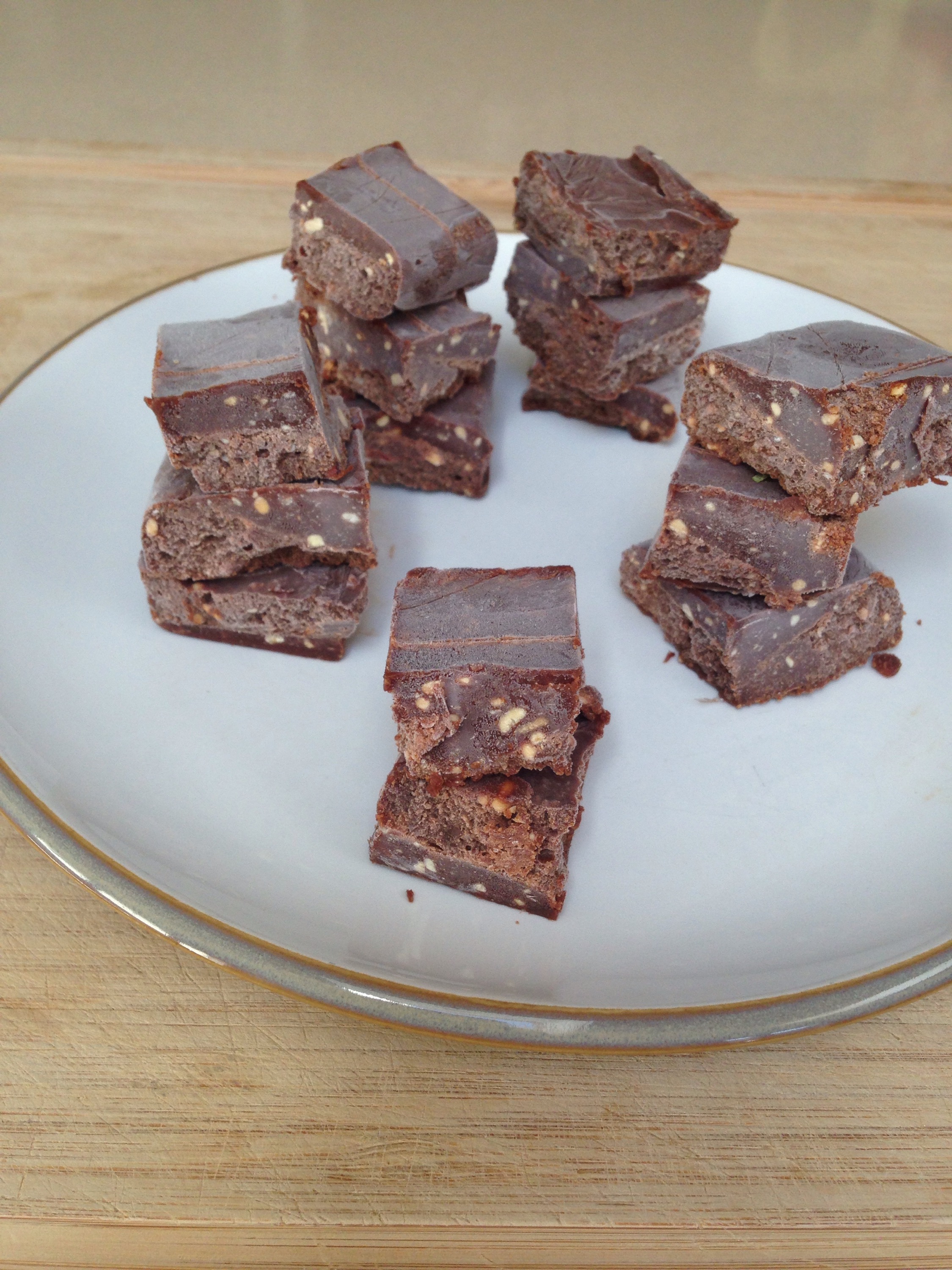 Nutty Chocolate Frozen Squares. | The Blushing Beetroot
