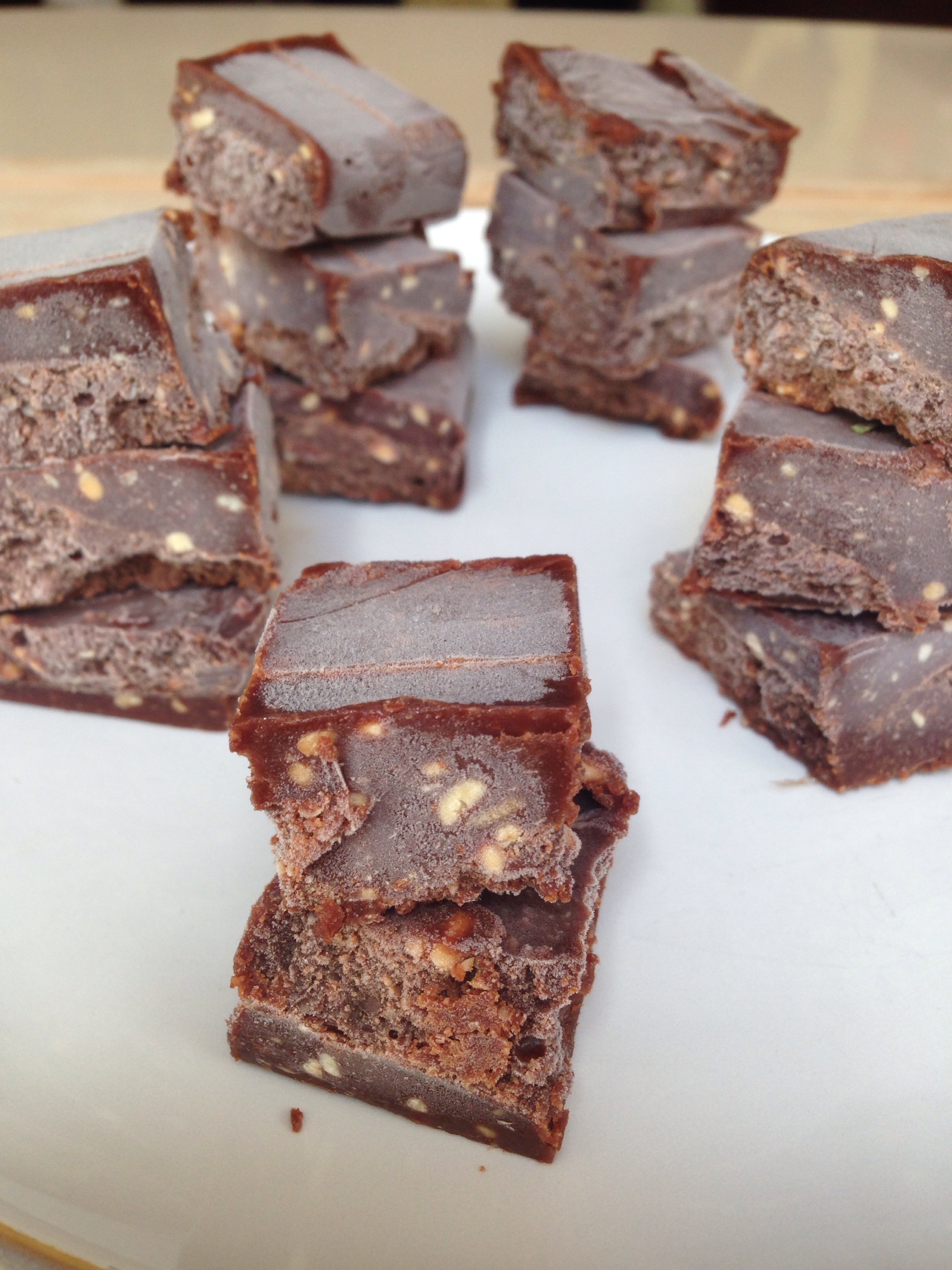 Nutty Chocolate Frozen Squares. | The Blushing Beetroot